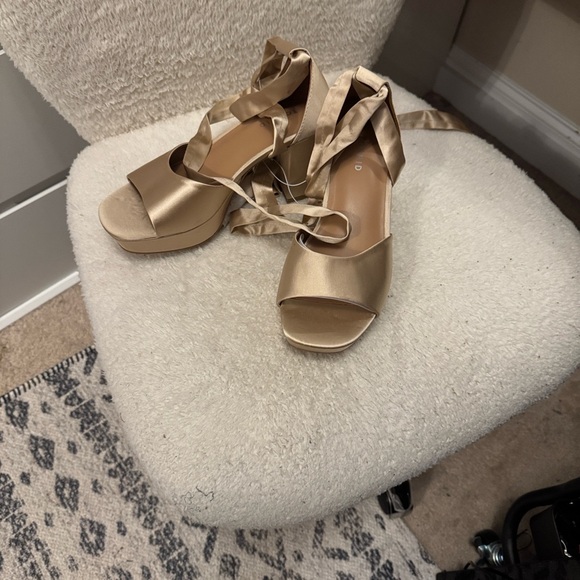 torrid | Shoes | Torrid Gold Satin Womens Sandals | Poshmark